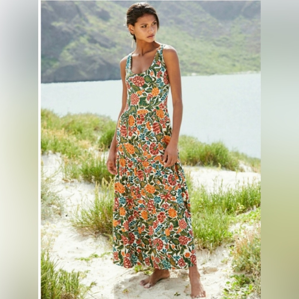 Peruvian Connection Carnaval Floral Print Tiered Maxi… - Gem